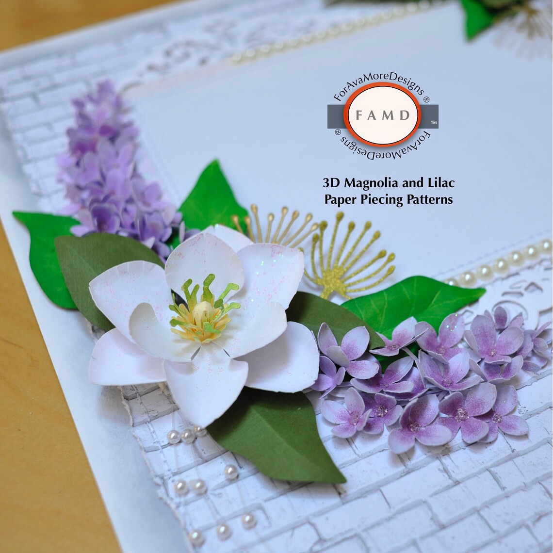 2D Lilac Flowers SVG Digital Die Cut Paper Piecing Pattern for Card ...