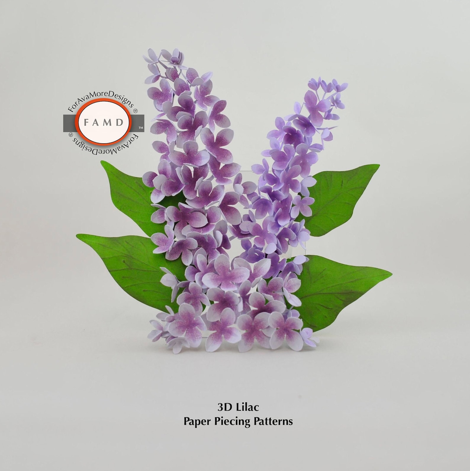 2D Lilac Flowers SVG Digital Die Cut Paper Piecing Pattern for Card ...