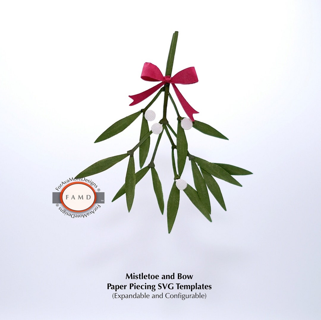 2D Mistletoe Christmas SVG Templates for Cricut and Cameo Cutting ...