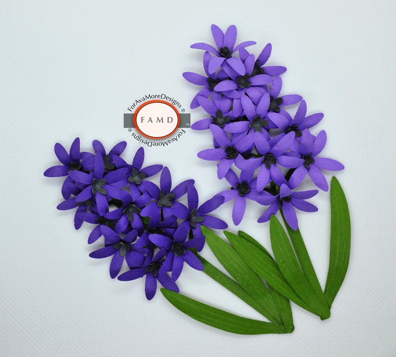 2D 3D Hyacinth Flowers SVG Digital Die Cut Paper Piecing Pattern for ...