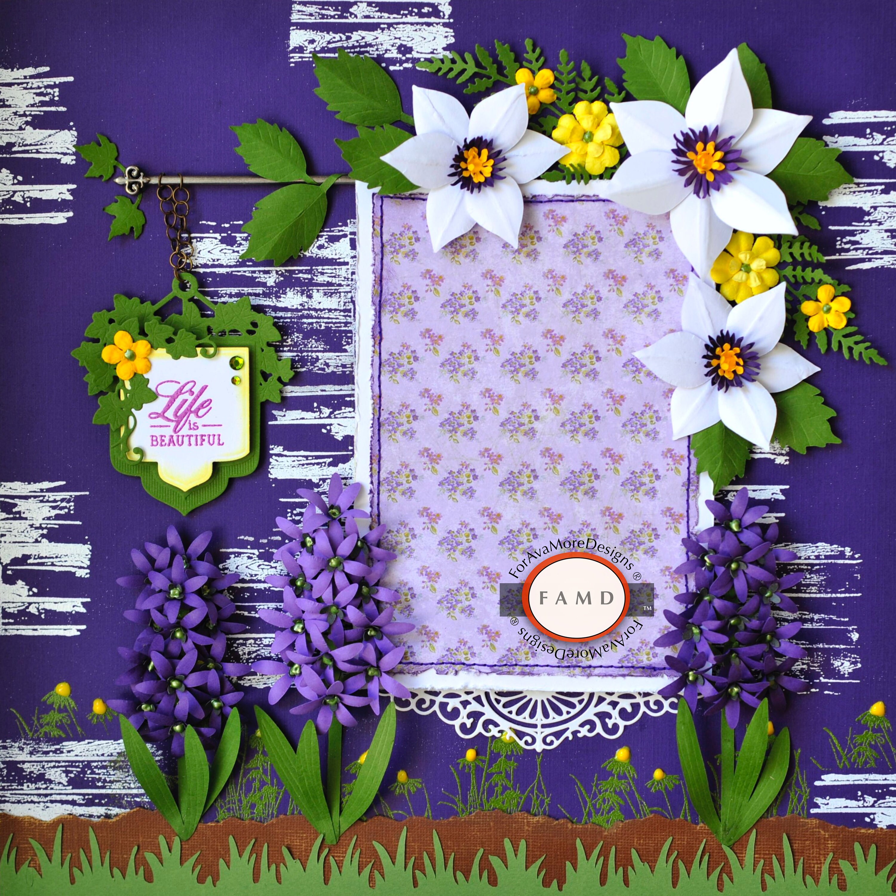 2D 3D Hyacinth Flowers SVG Digital Die Cut Paper Piecing Pattern for ...