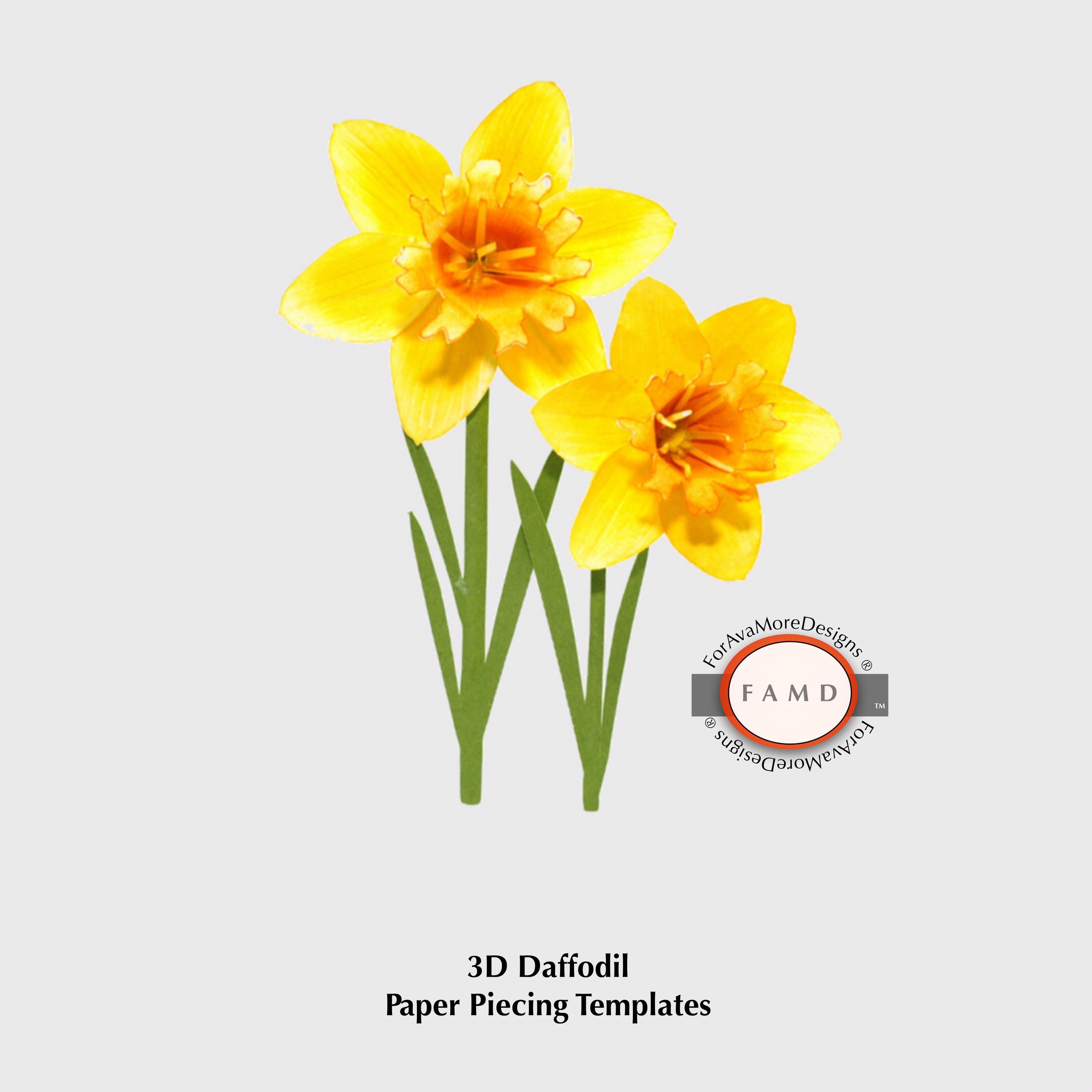 3D Daffodil Flower SVG Digital Die Cut Paper Piecing Templates | Etsy ...