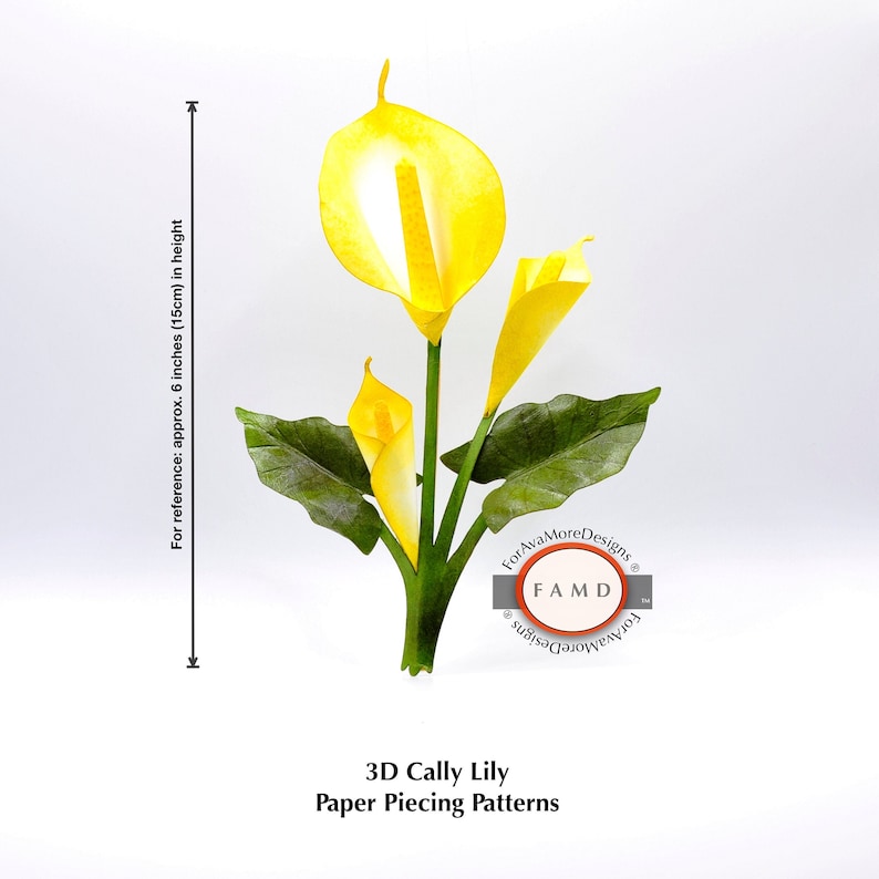 3D Calla Lily Plant SVG Template for Cricut and Cameo Cutting - Etsy