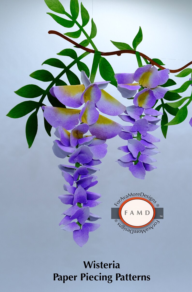 3D Wisteria Vine SVG Digital Die Cut Paper Piecing Patterns for Card ...