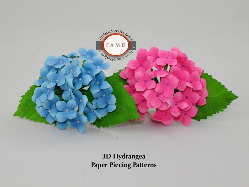 2D 3D Hydrangea Flower SVG Digital Die Cut Paper Piecing Patterns for ...