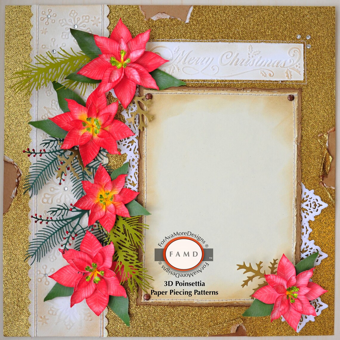 3D Poinsettia Christmas Flower SVG Digital Die Cut Paper - Etsy