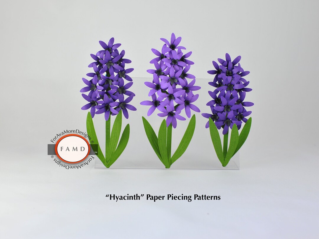 2D 3D Hyacinth Flowers SVG Digital Die Cut Paper Piecing Pattern for ...