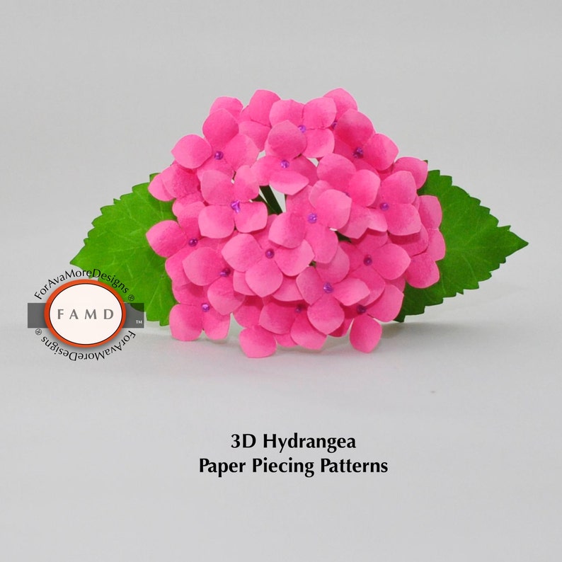2D 3D Hydrangea Flower SVG Digital Die Cut Paper Piecing Patterns for ...