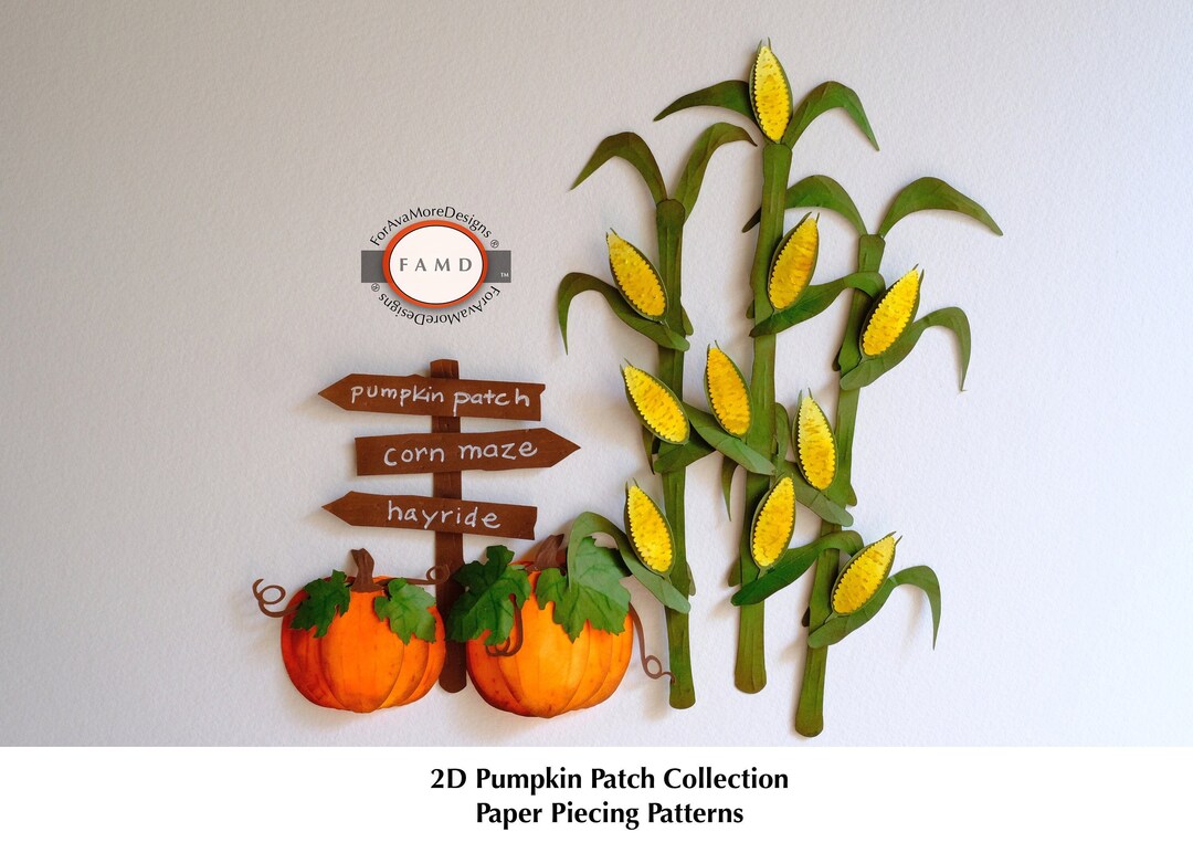 2D Pumpkin Patch Collection SVG Digital Die Cut Paper Piecing Templates ...