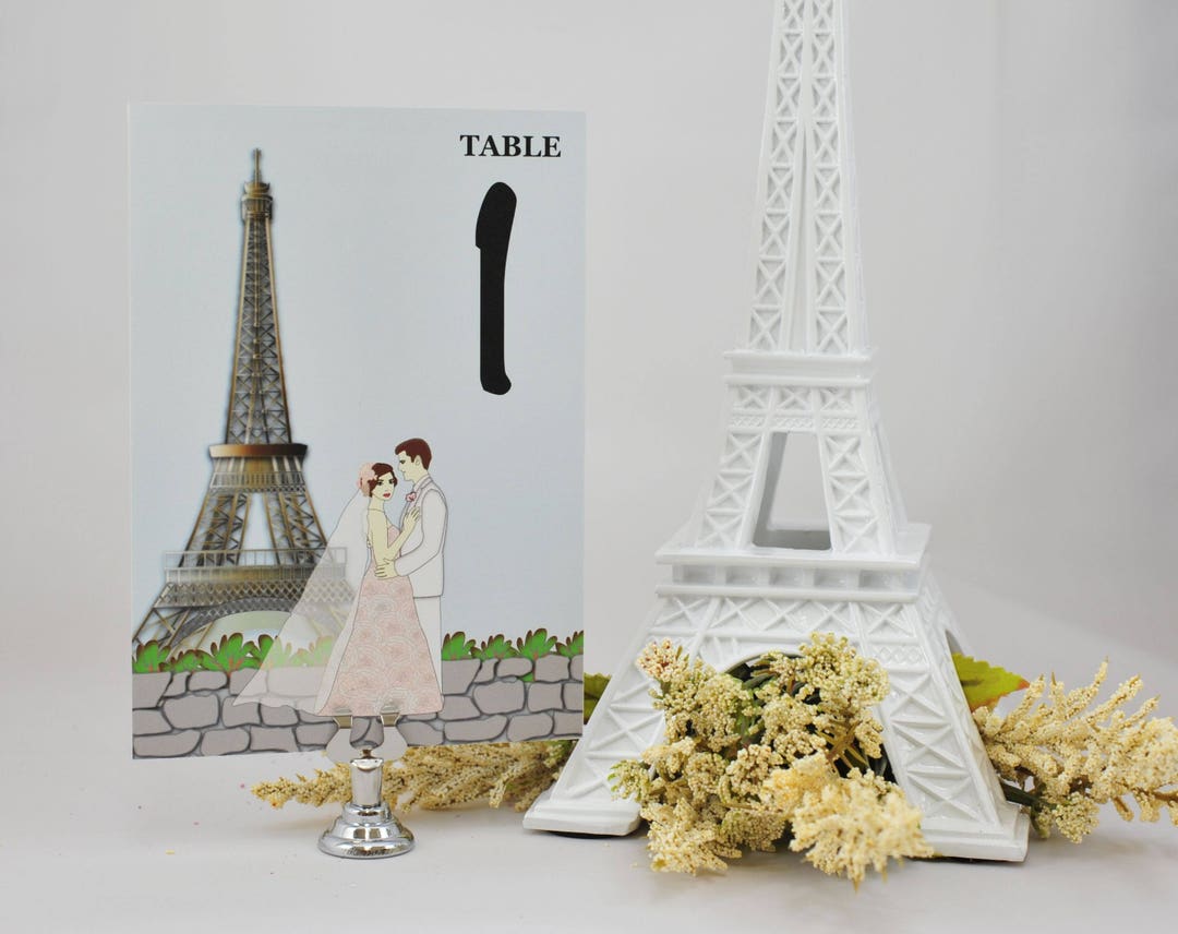 Parisian Wedding Table Number Cards Paris Wedding Table Cards - Etsy