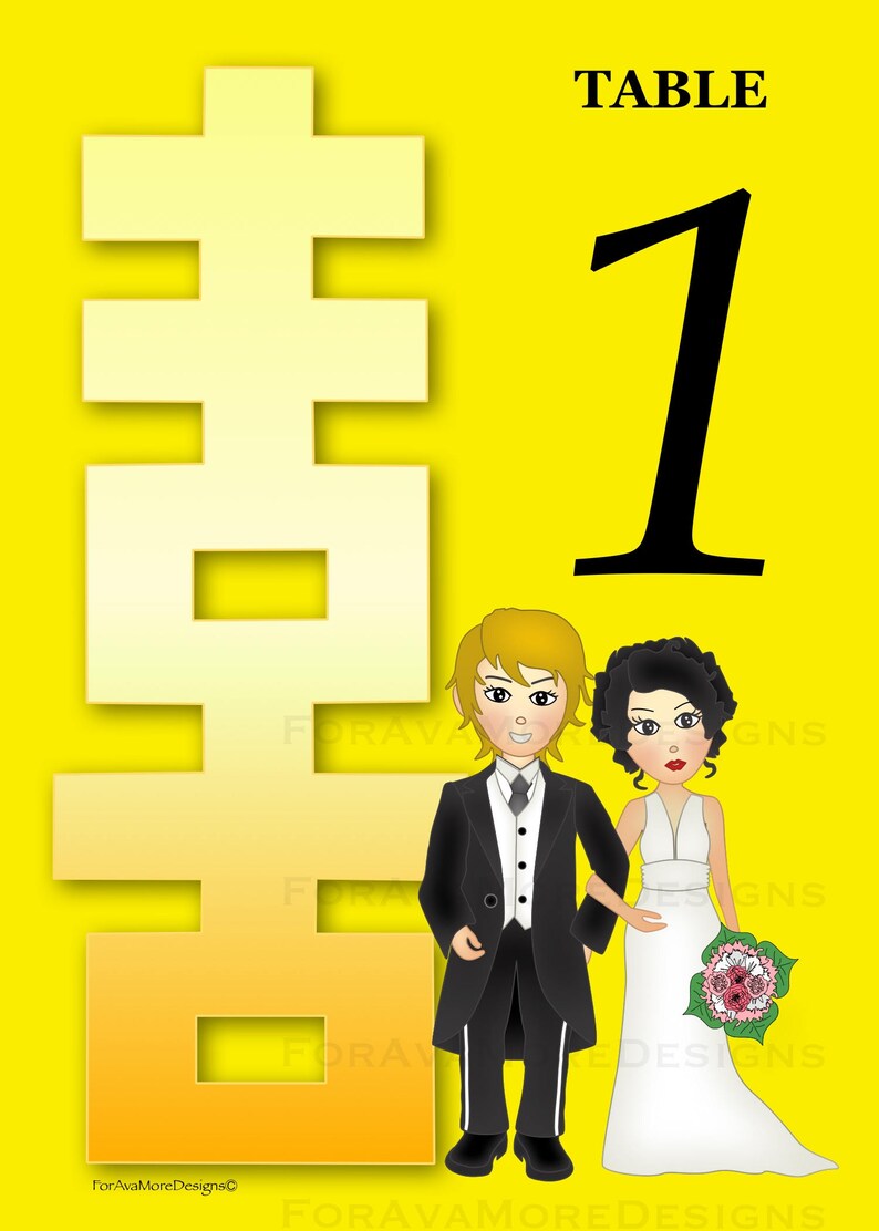 한복 Hanbok Korean Wedding Reception Table Number Cards | Etsy