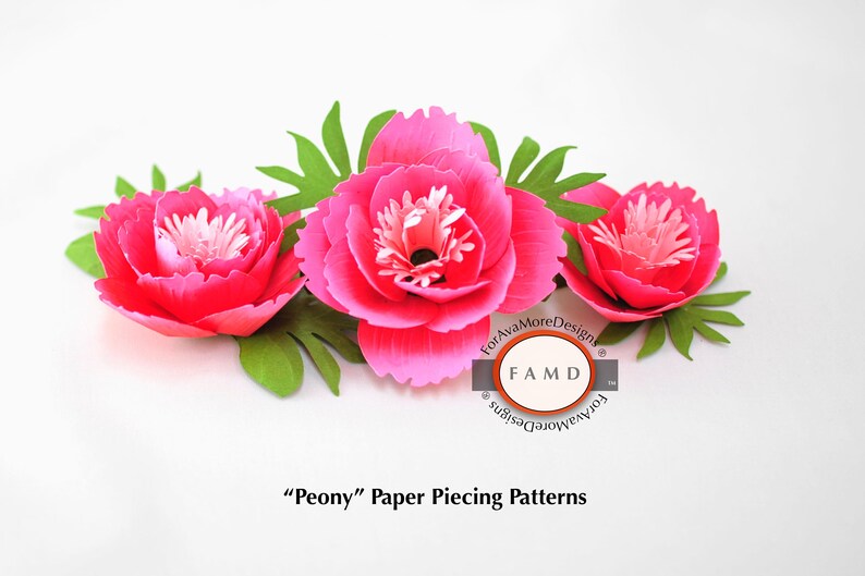 3D Peony Flower SVG Digital Die Cut Paper Piecing Patterns for Cards ...
