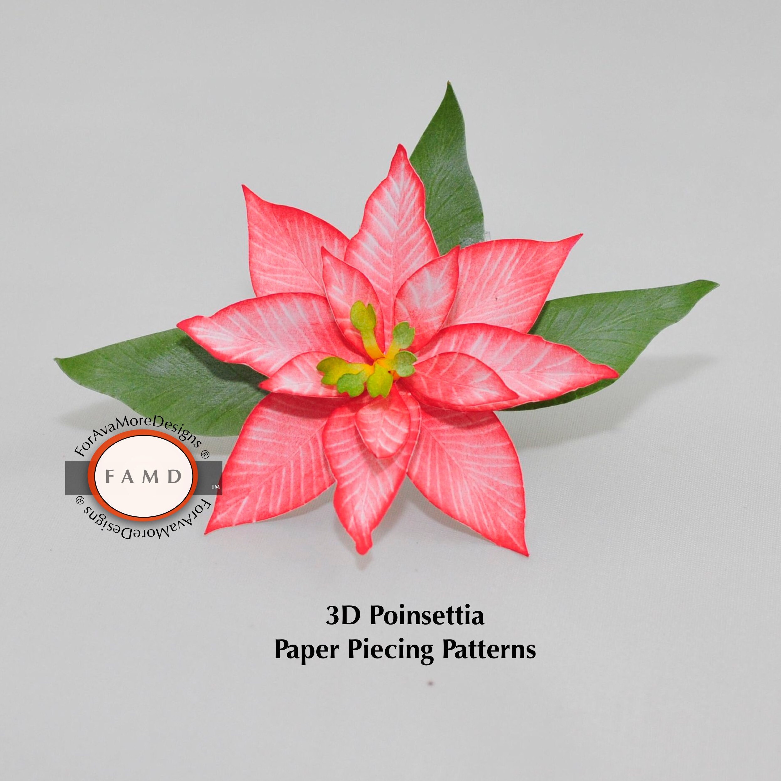 3D Poinsettia Christmas Flower SVG Digital Die Cut Paper | Etsy