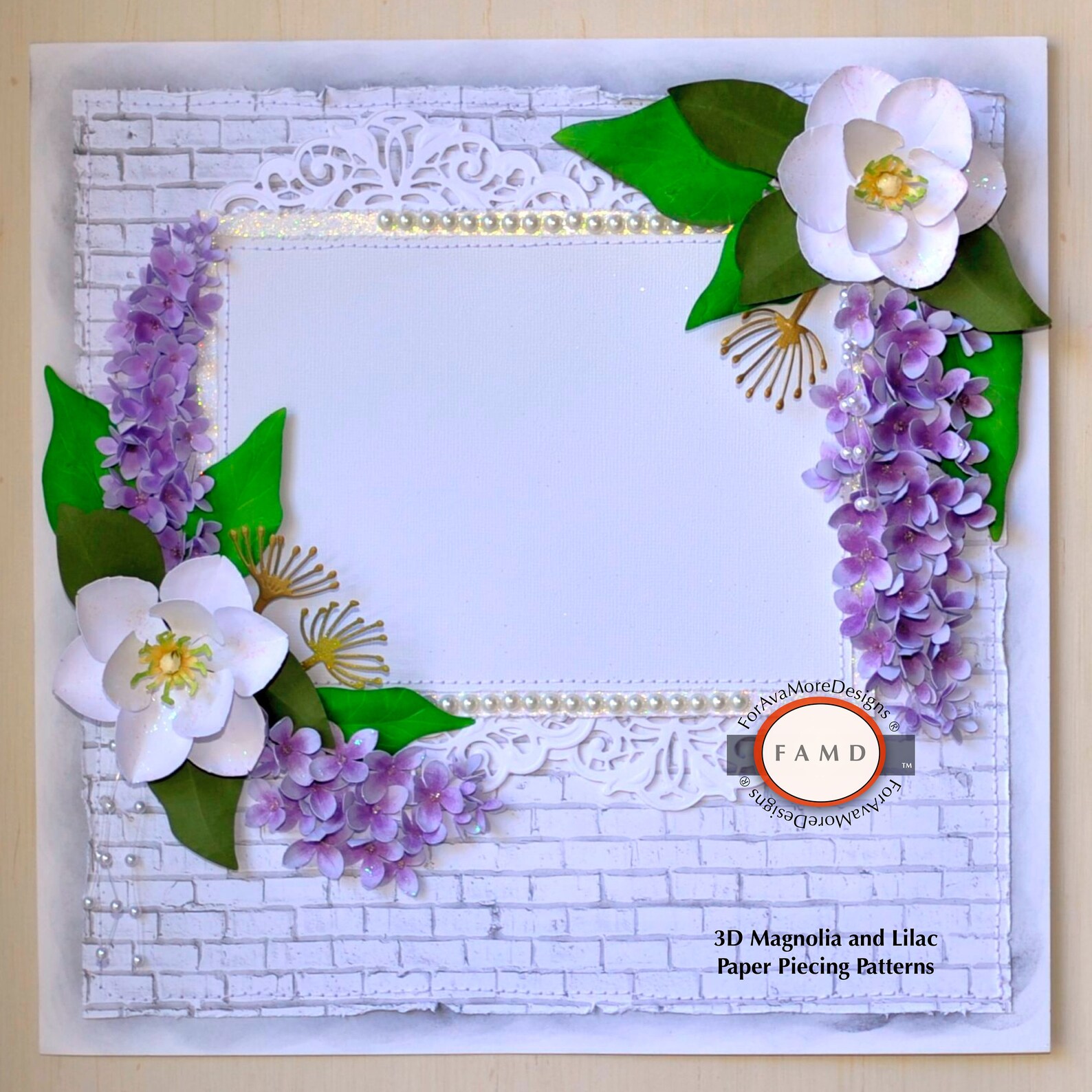 2D Lilac Flowers SVG Digital Die Cut Paper Piecing Pattern for Card ...