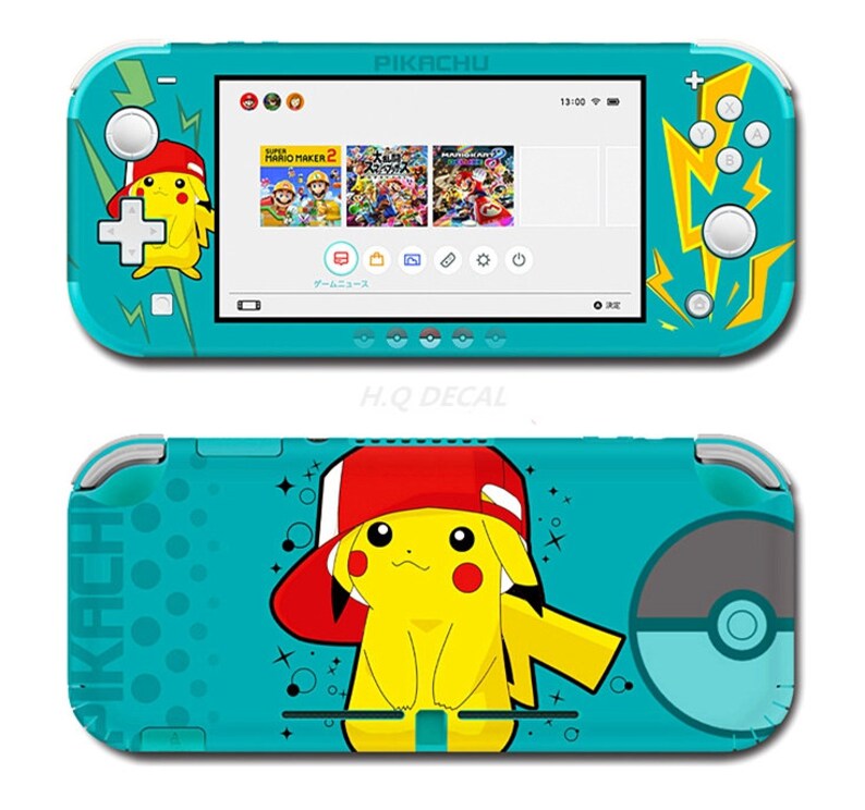 Blue Pokemon Nintendo Switch Lite Skin, Full Wrap Vinyl Skin For ...