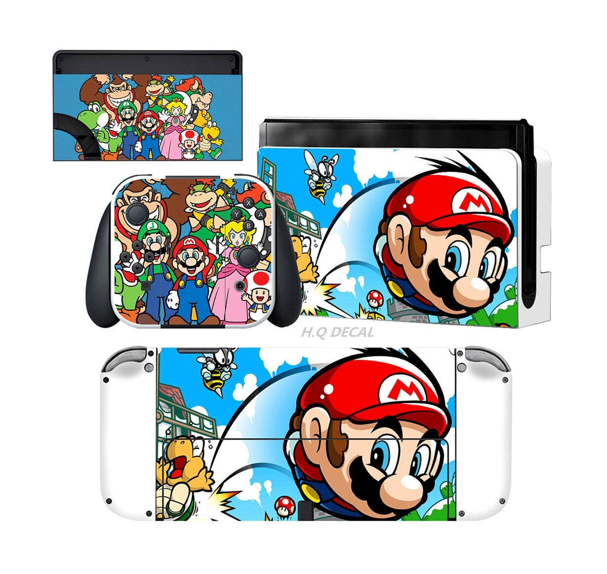 Super Mario Nintendo Switch OLED Skins, Pegatinas negras de Nintendo ...