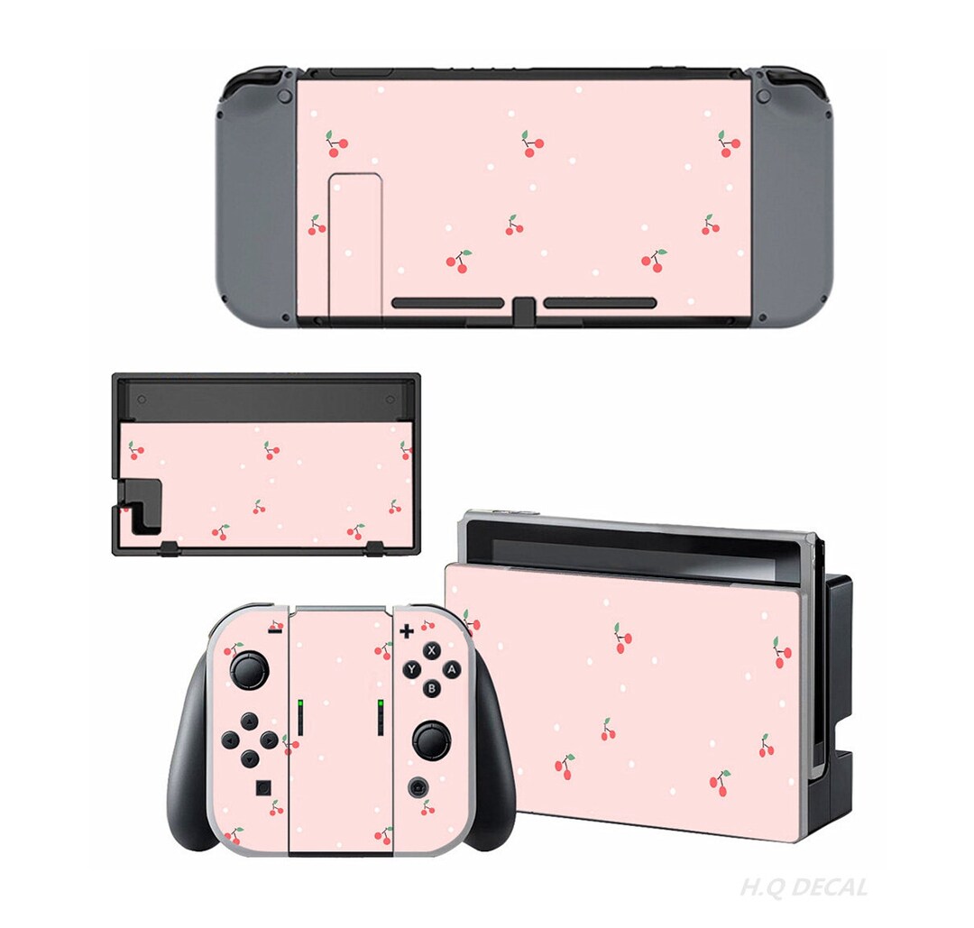 Cherry Nintendo Switch Skin, Pink Nintendo Switch Stickers, Nintendo Switch Decal, Wrap Gaming ...
