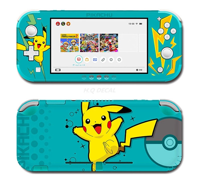 Blue Pokemon Nintendo Switch Lite Skin, Full Wrap Vinyl Skin For ...
