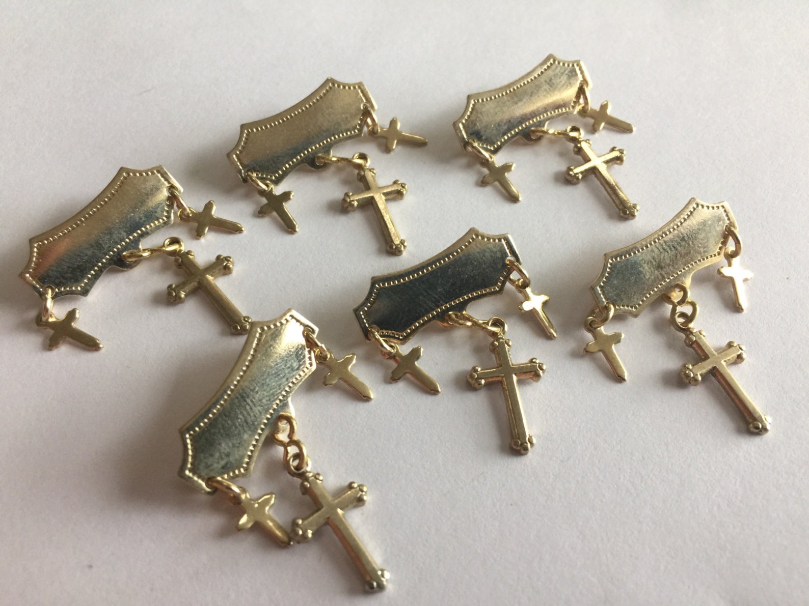 Lot of 6 Vintage Catholic Lapel Pins with Holy Cross Charms | Etsy