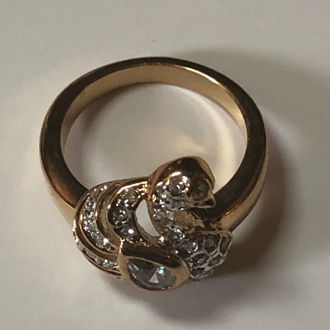 Beautiful Crystal Swan Ring Swan Ring Size 6 Costume Jewelry - Etsy
