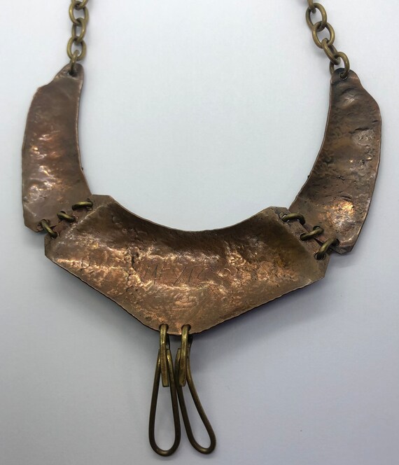 Mexican Copper & Brass Aztec Warrior Face Mask Neckla… - Gem