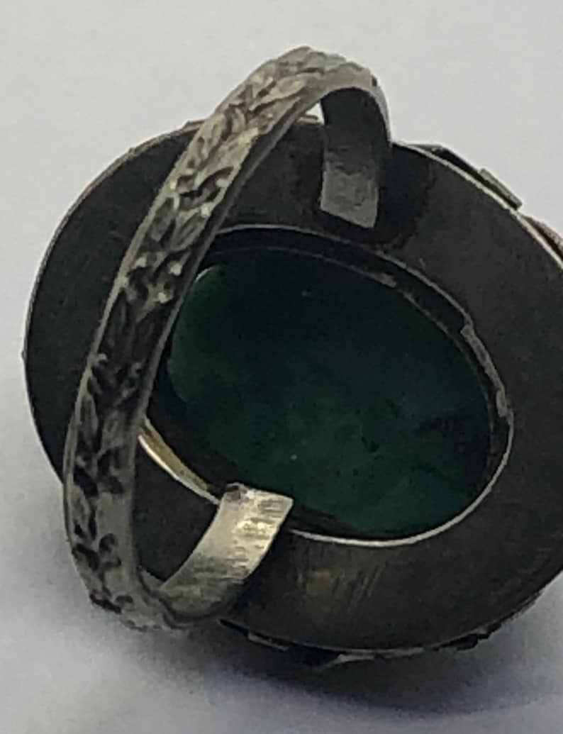 Stunning Silver Ring Signed Italy With A Green Larimar Stone Stone or ...