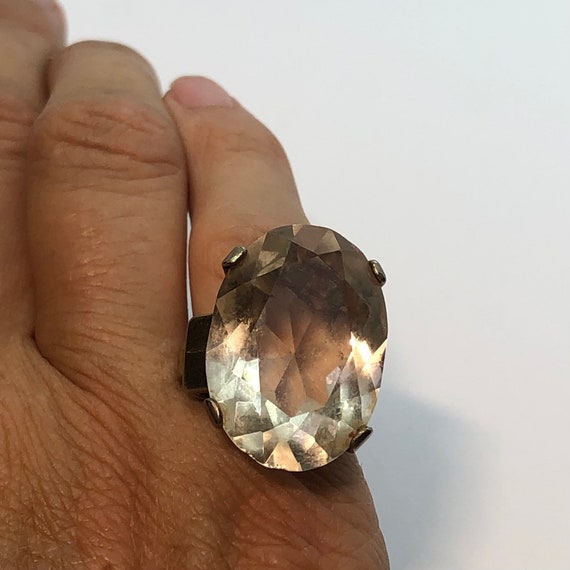 Quartz Sterling Silver Ring, Sterling Silver Large Qu… - Gem