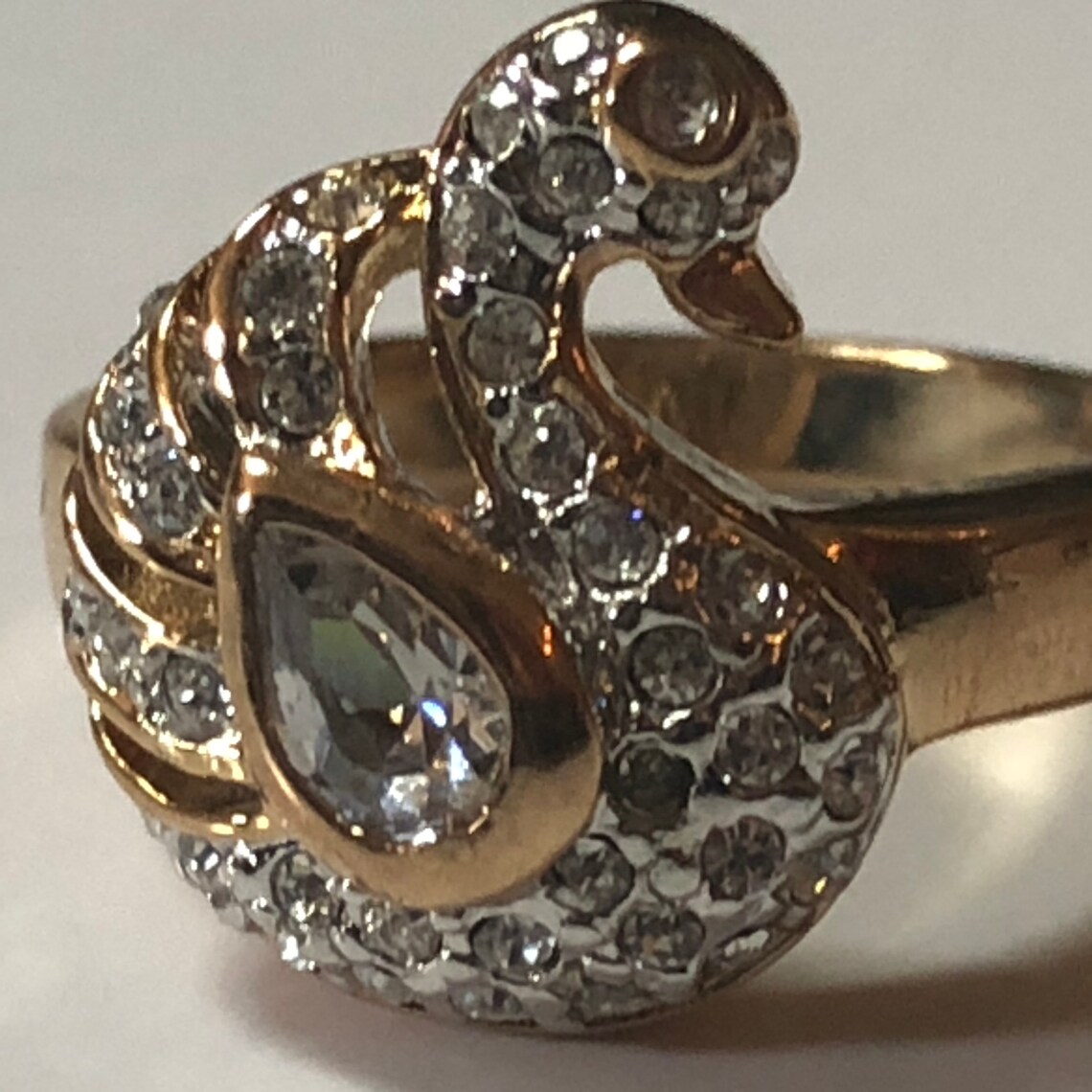 Beautiful Crystal Swan Ring Swan Ring Size 6 Costume Jewelry | Etsy
