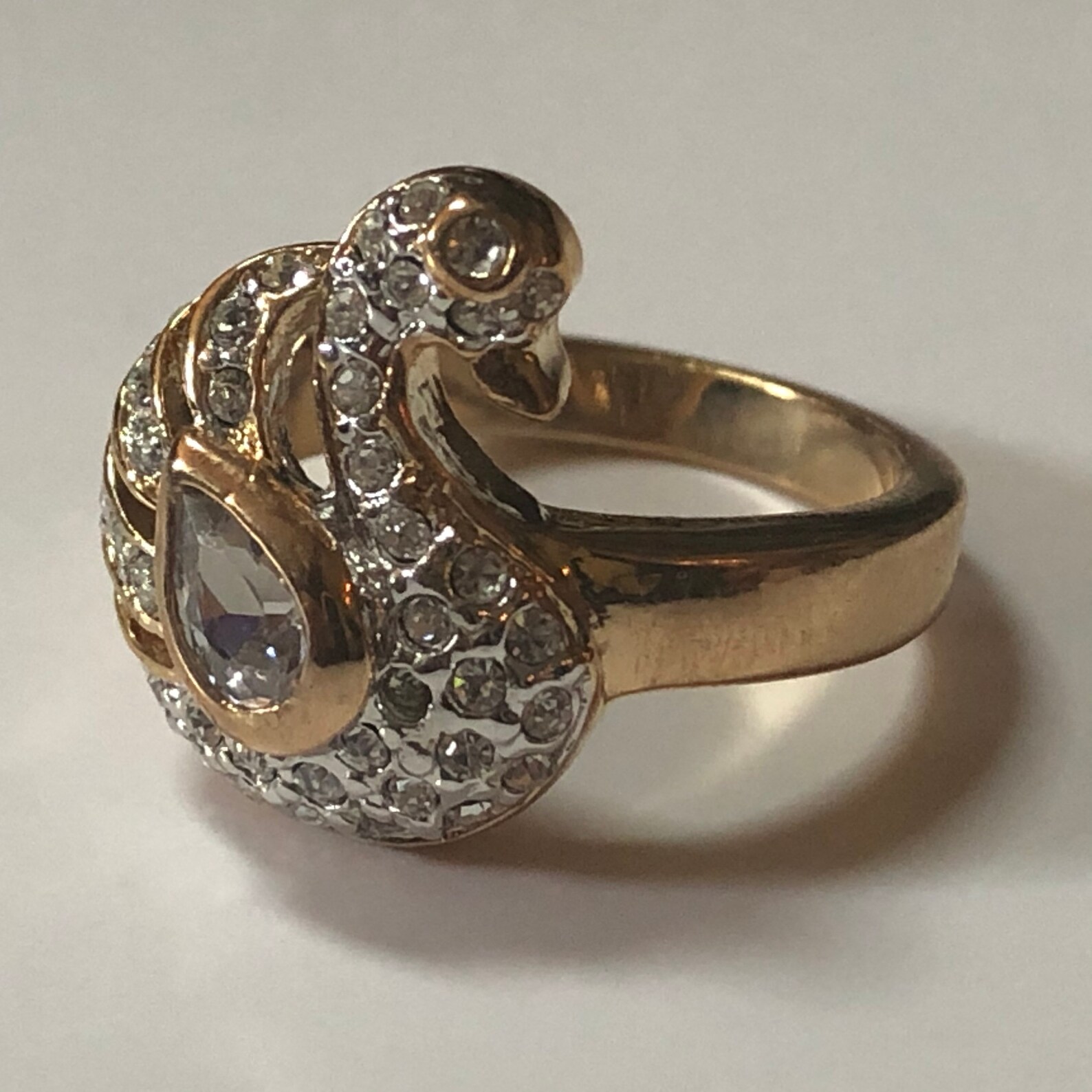 Beautiful Crystal Swan Ring Swan Ring Size 6 Costume Jewelry | Etsy