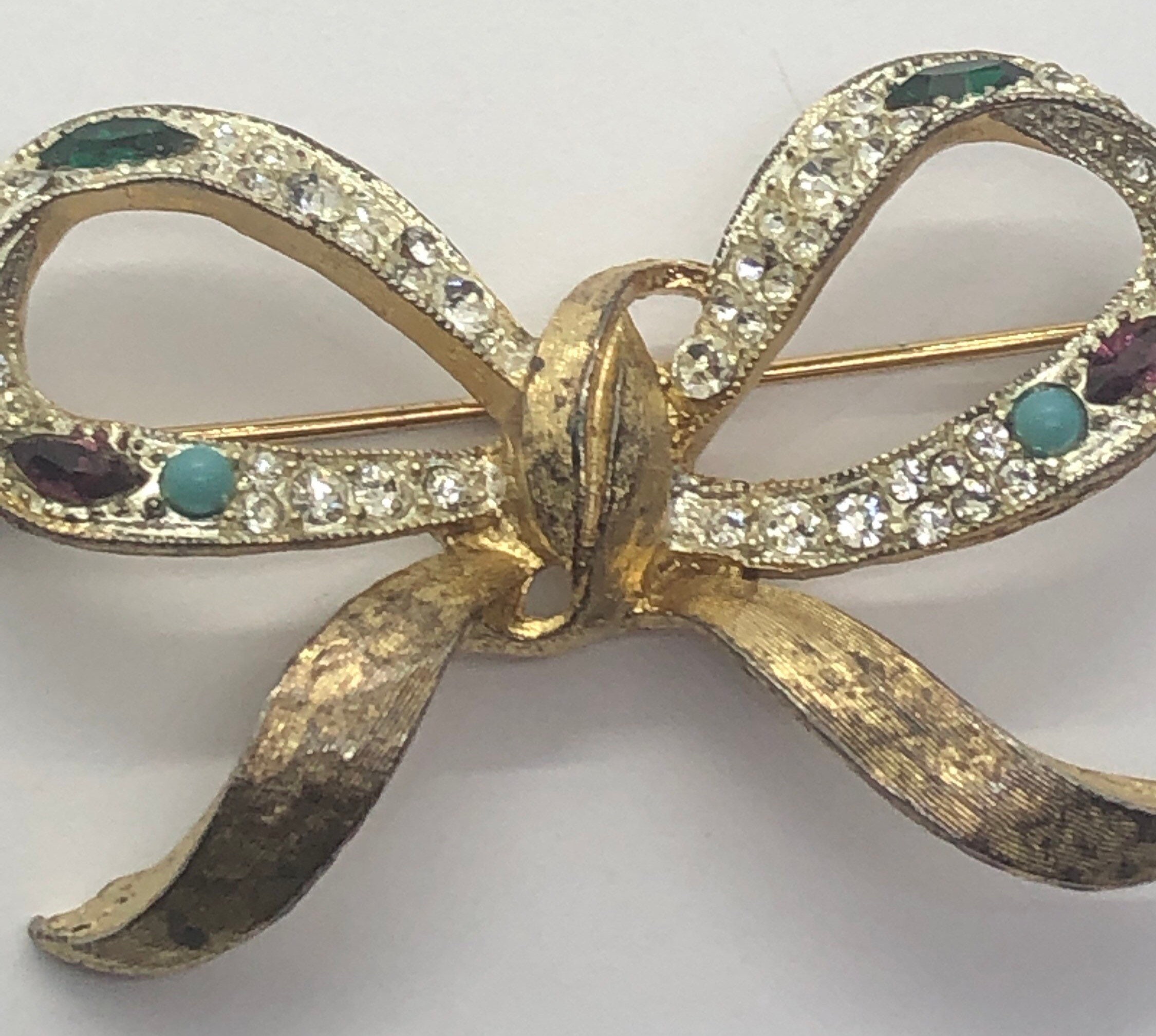 WEISS Ribbon Bow Brooch Pin - Etsy