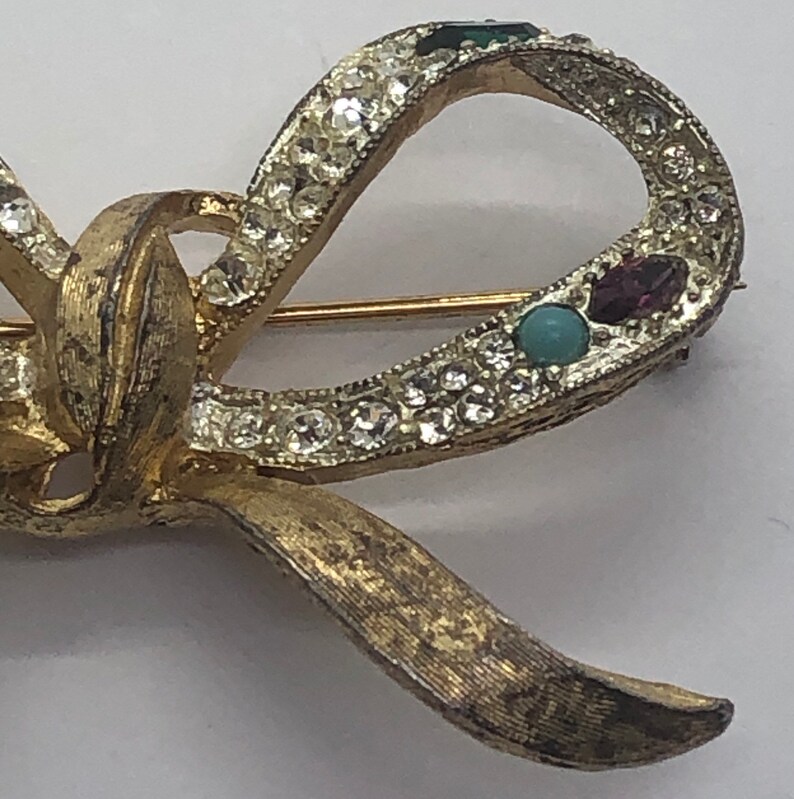 WEISS Ribbon Bow Brooch Pin - Etsy