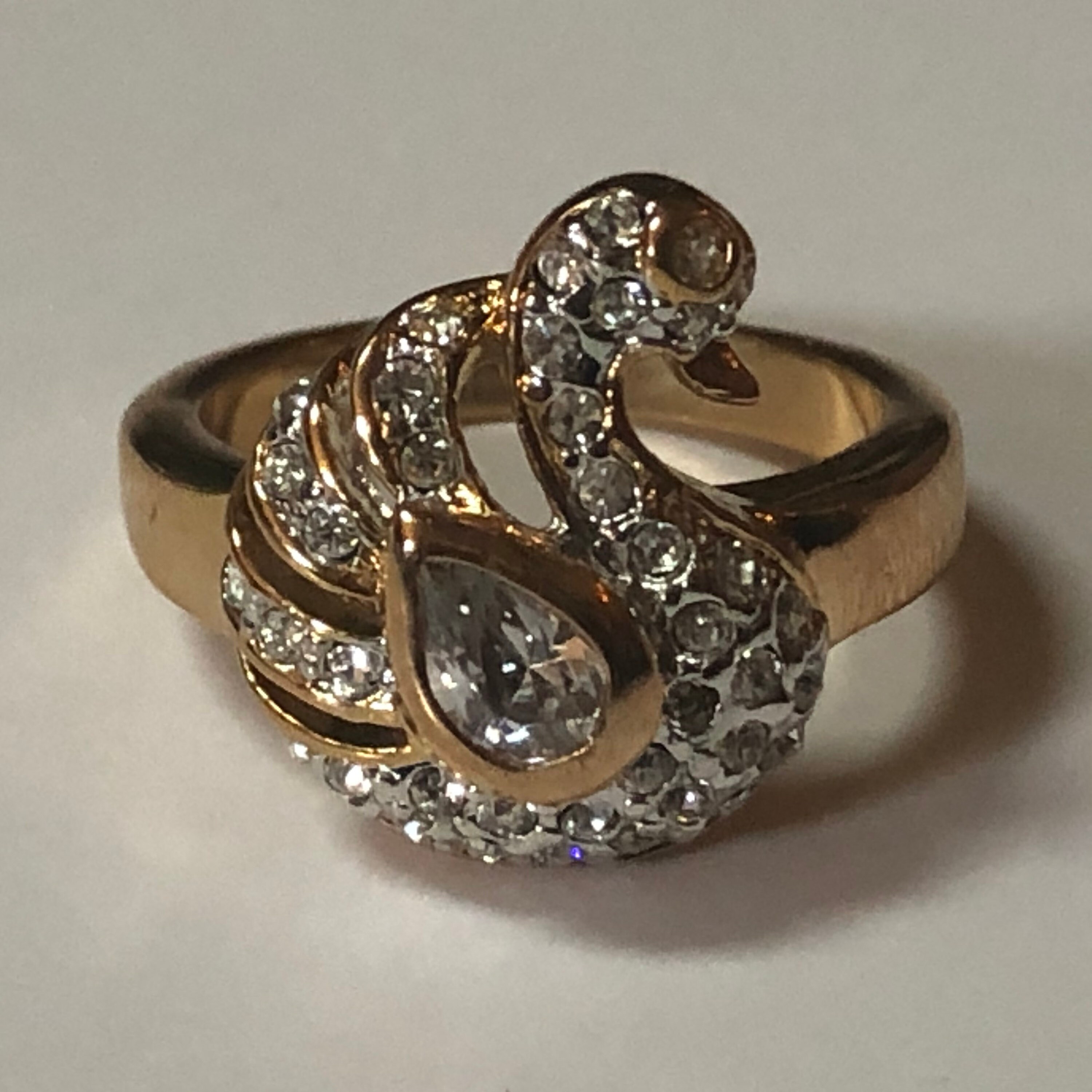 Beautiful Crystal Swan Ring Swan Ring Size 6 Costume Jewelry | Etsy