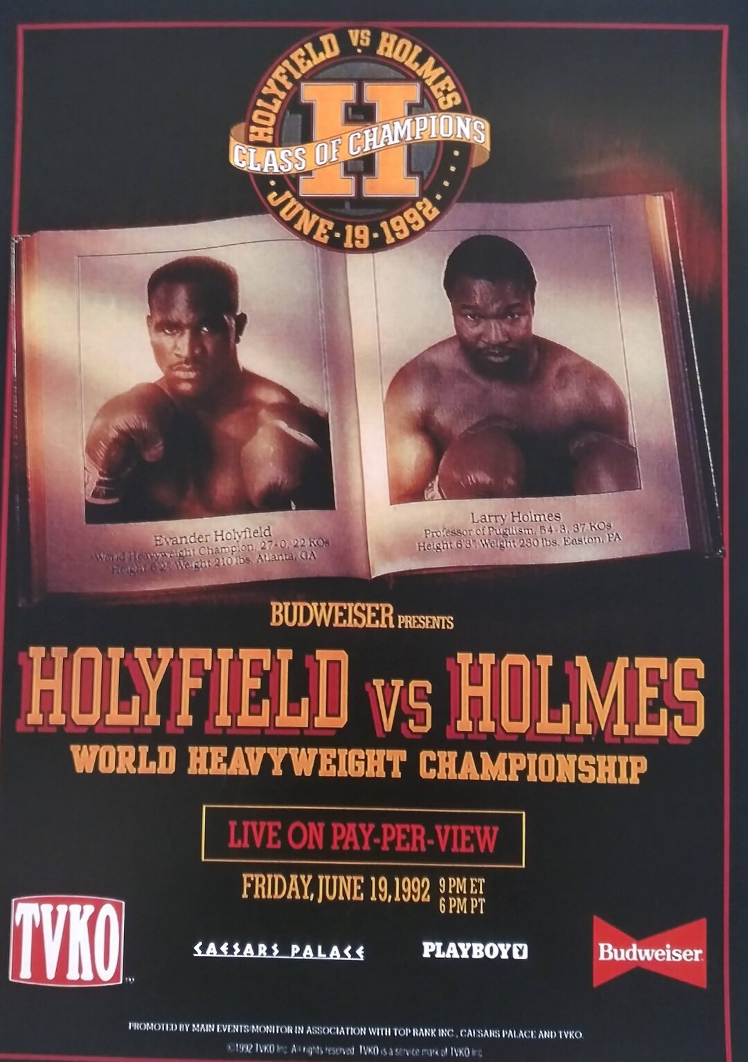HOLYFIELD Vs HOLMES Fight Poster Laminated Print - Etsy