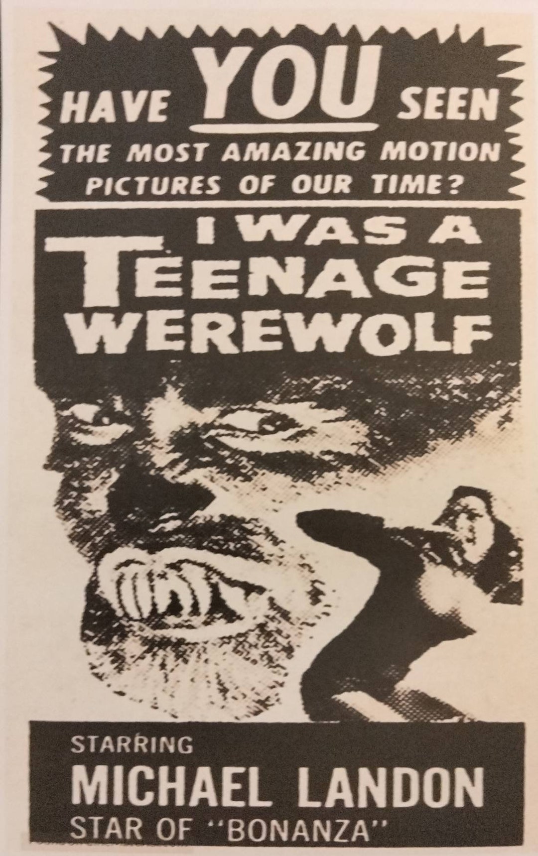 I Was A Teenage WEREWOLF Laminated Print - Etsy
