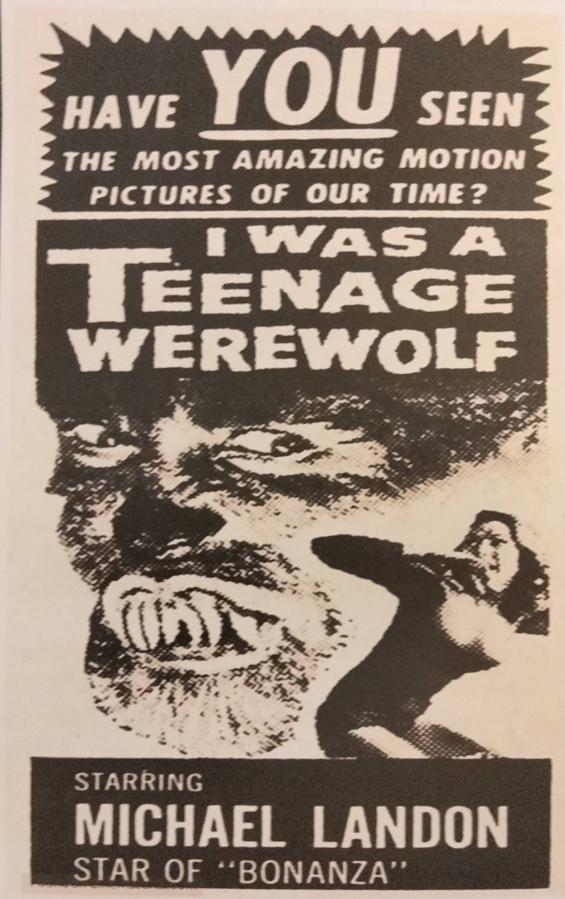 I Was A Teenage Werewolf Poster