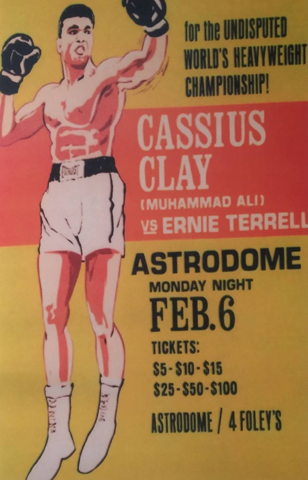 ALI Aka CLAY Vs Terrell Fight Poster Laminated Print - Etsy