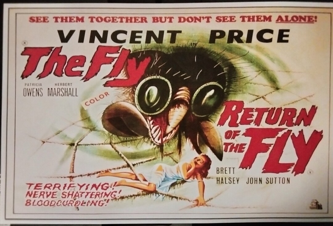 FLY & RETURN of the FLY Double Feature Laminated Print - Etsy