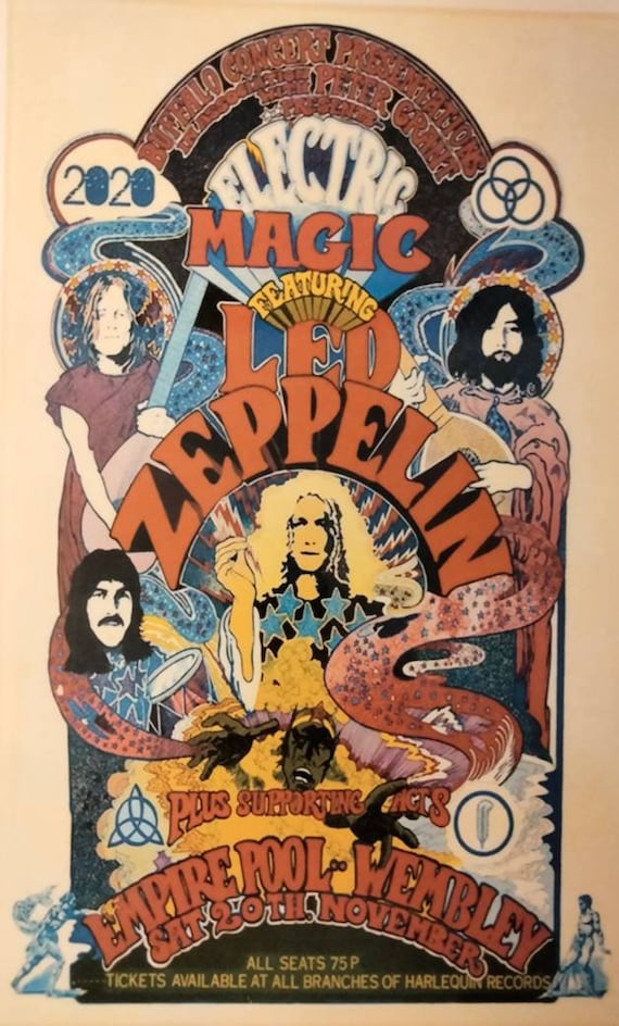 LED ZEPPELIN 1971 Wembley Show Laminated Print - Etsy