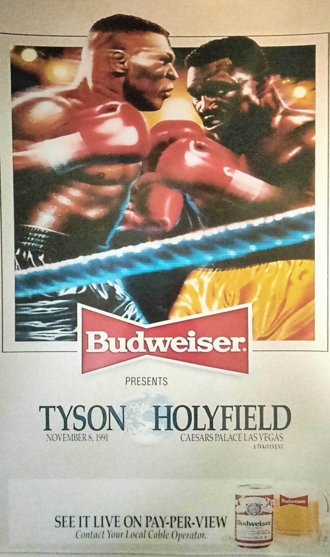 HOLYFIELD Vs TYSON 1991 Fight Poster Bud Poster - Etsy