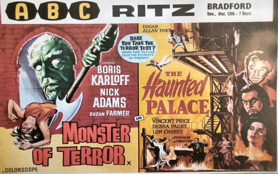 HAUNTED PALACE & MONSTER of Terror Double Feature Laminated Print - Etsy
