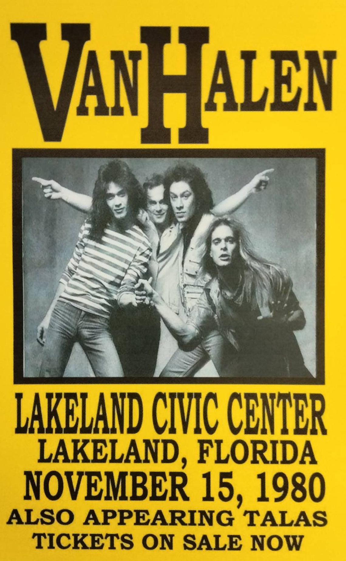 VAN HALEN 1980 Live Show Laminated Print - Etsy