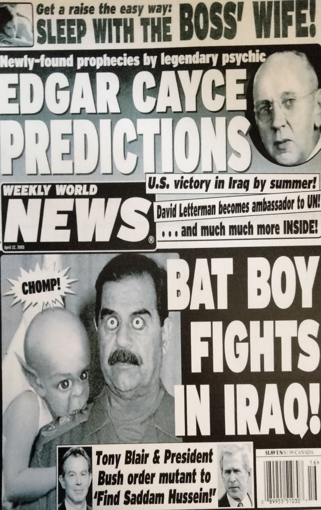 BAT BOY Fights in IRAQ! Weekly World News 11 X 17" Laminated Print! - Etsy