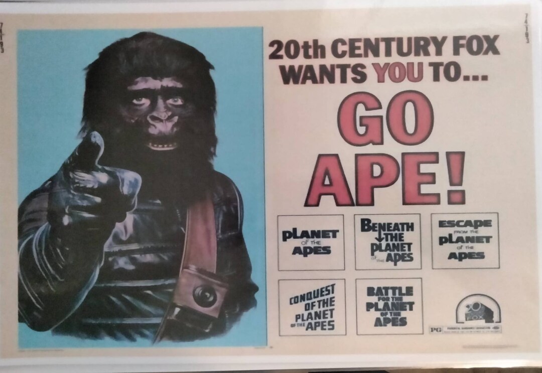 GO APE! Planet of the Apes 70's Film Print - Etsy