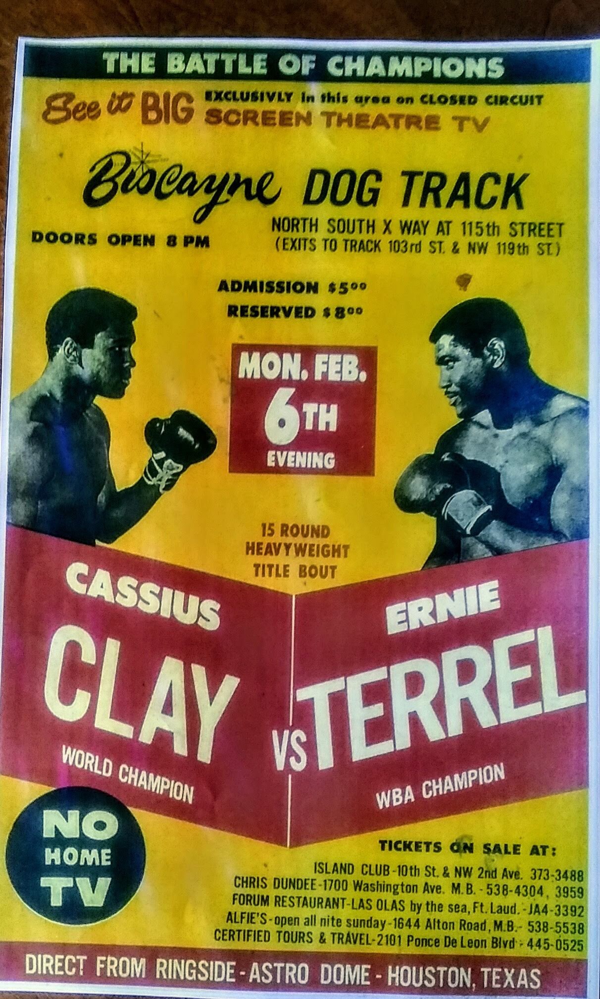 ALI Aka CLAY Vs TERREL Boxing Poster Laminated Print - Etsy
