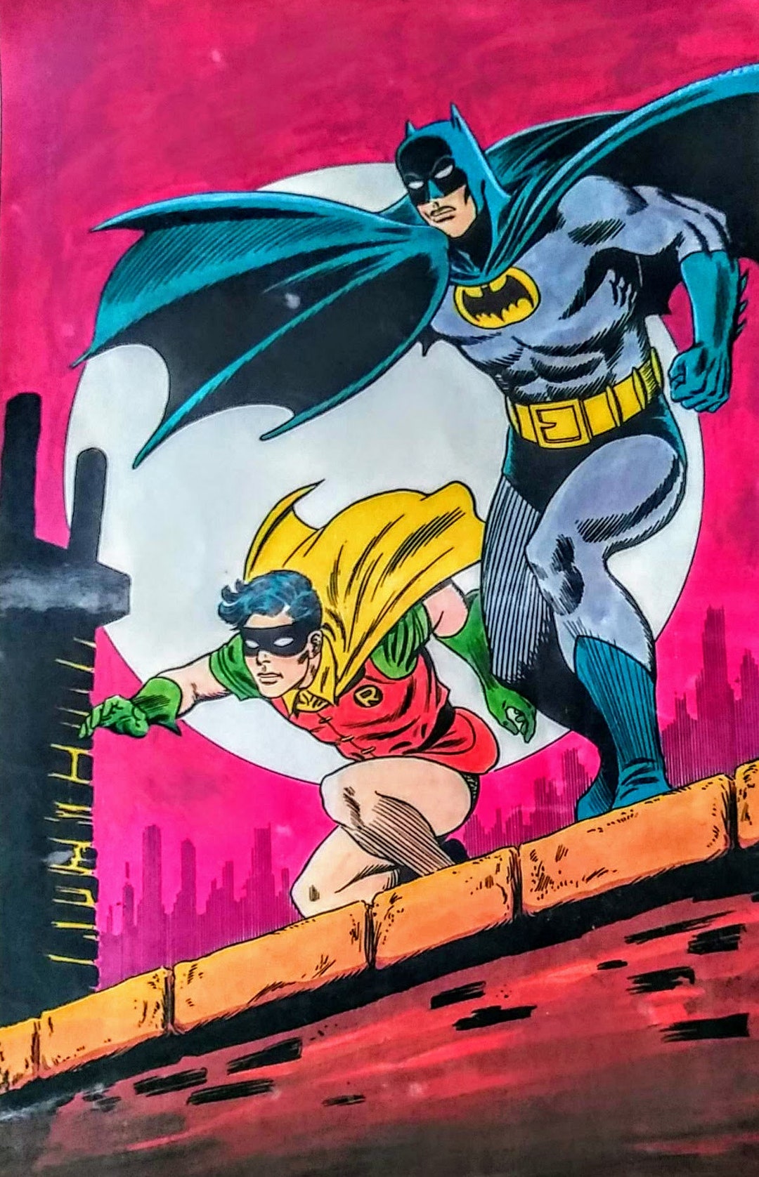 BATMAN & ROBIN 1970's Artwork 11 X 17" Laminated Print - Etsy