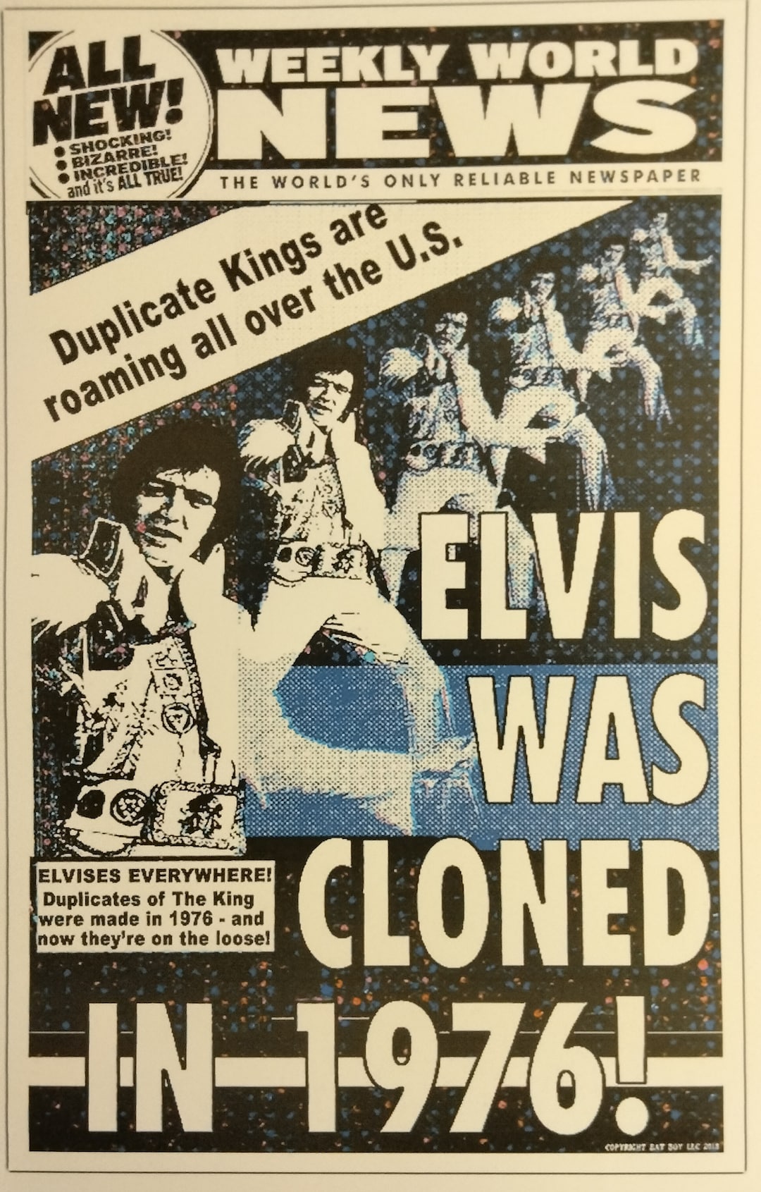 ELVIS WAS CLONED Weekly World News Laminated Print - Etsy