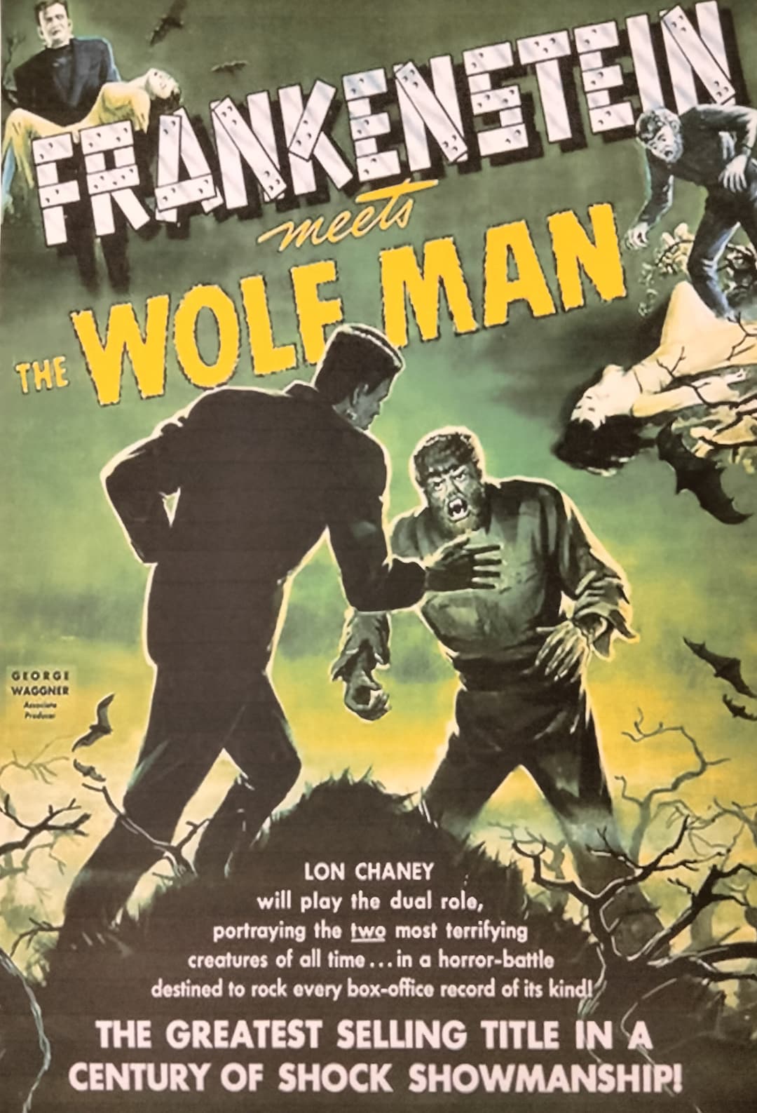 FRANKENSTEIN Meets the WOLF MAN Universal Monsters Laminated Print - Etsy