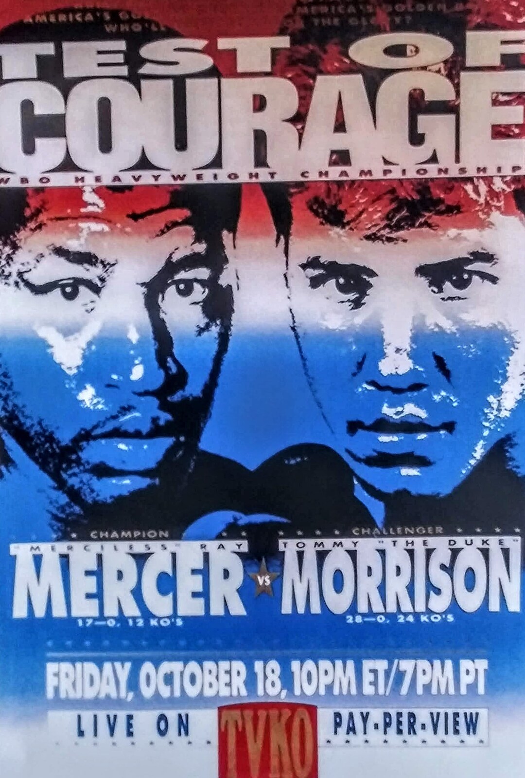 Affiche de combat MERCER vs MORRISON, impression plastifiée - Etsy France