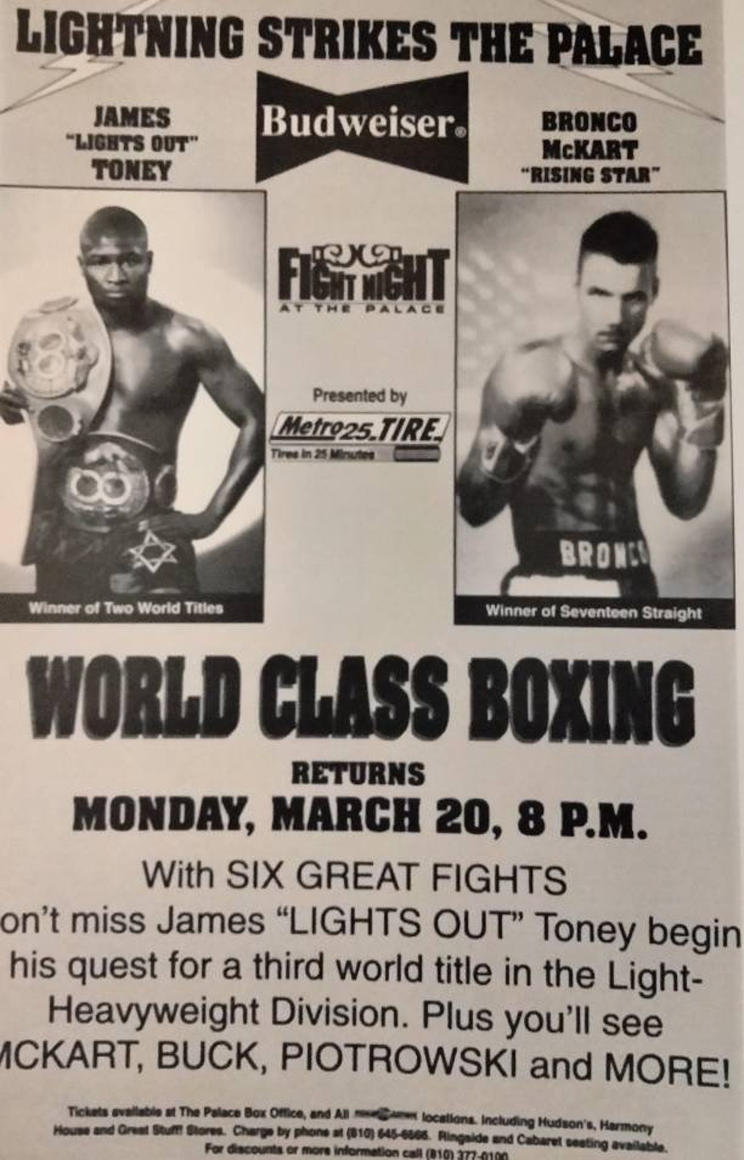 James Toney & Bronco Mckart Fight Poster Laminated Print - Etsy