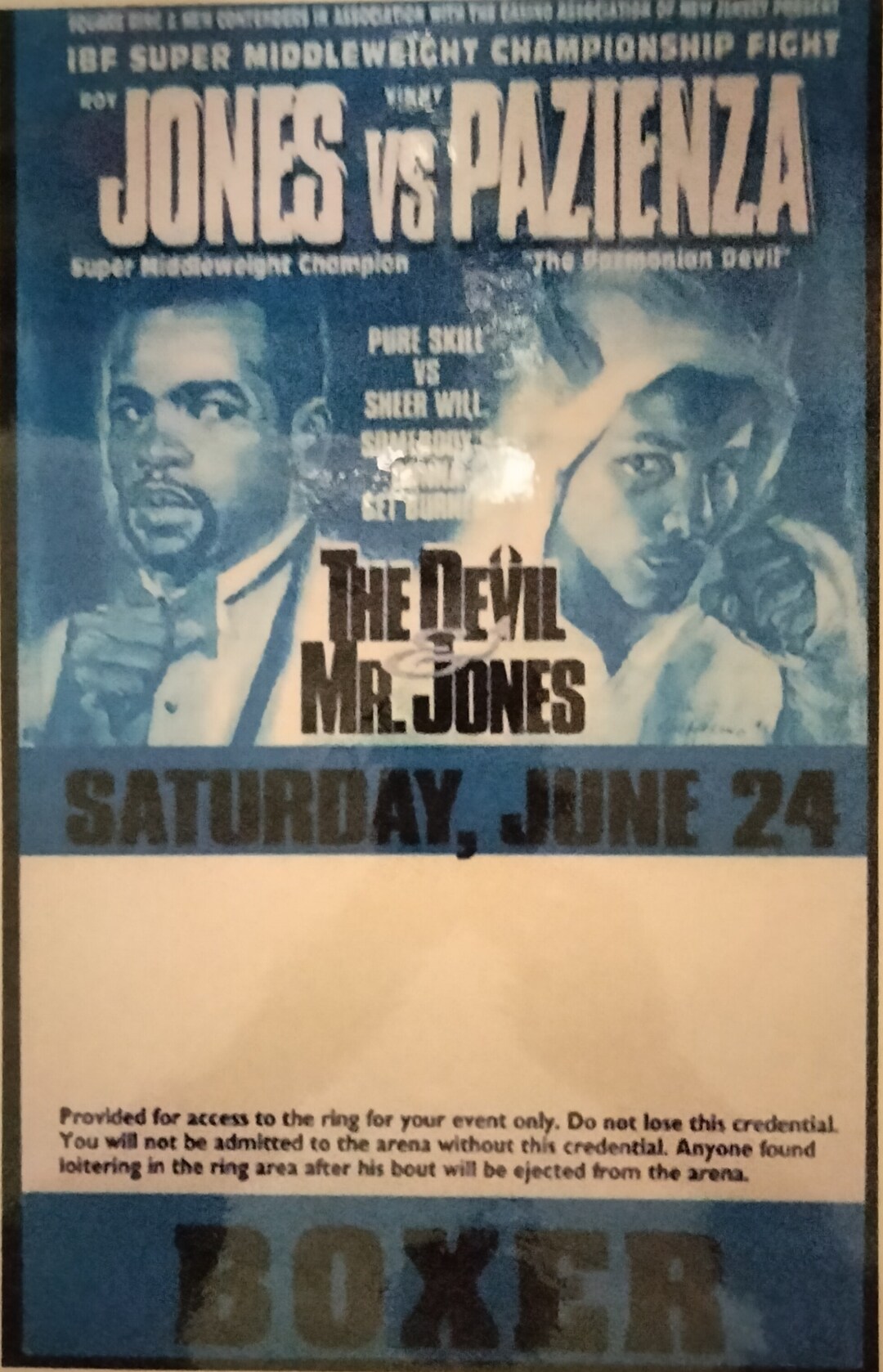 JONES Vs PAZIENZA Fight Card Boxer ID Laminated Print - Etsy